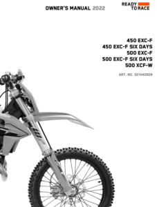 KTM 500 EXC-F (inc. Six Days) Maintenance Schedule