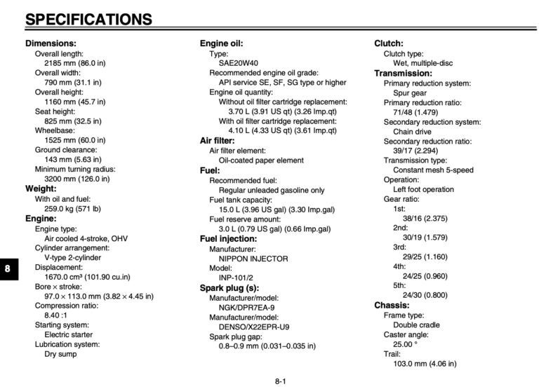 Yamaha MT-01 Maintenance Schedule and Service Intervals