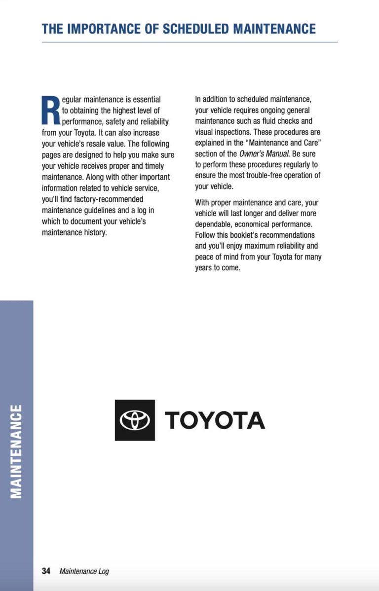 Toyota Corolla 12th Gen (2020+) Maintenance Schedule and Service Intervals